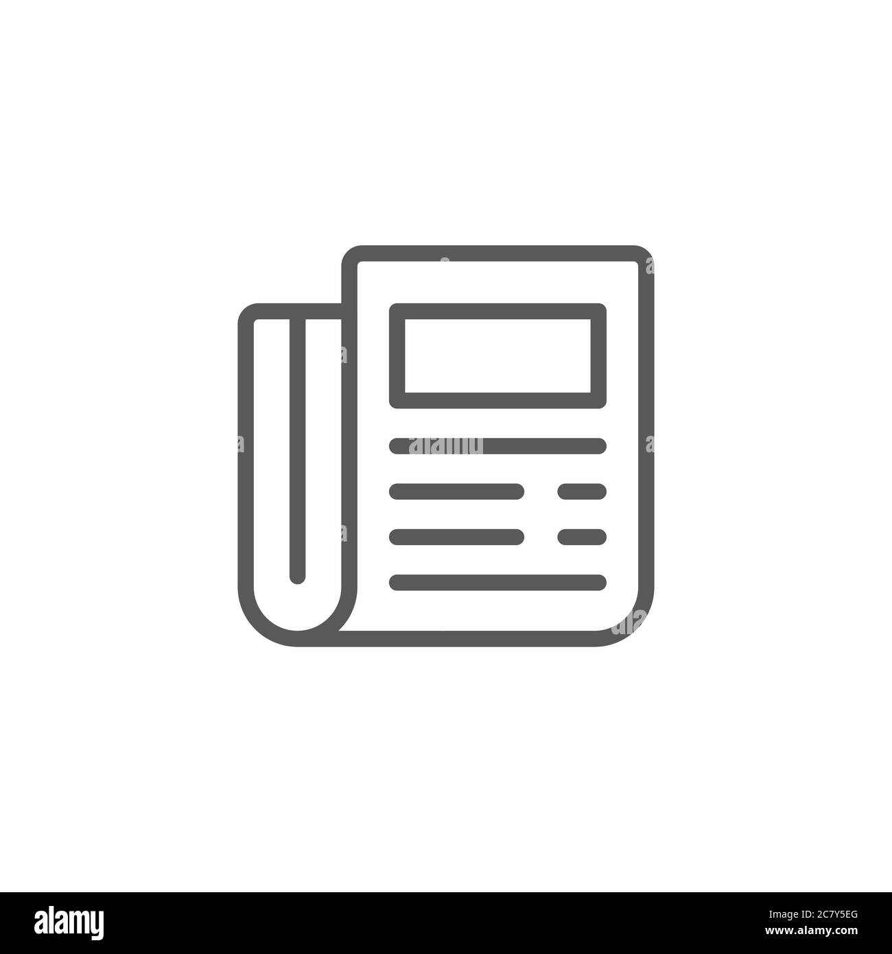 Newspaper headline vector icon symbol isolated on white background ...