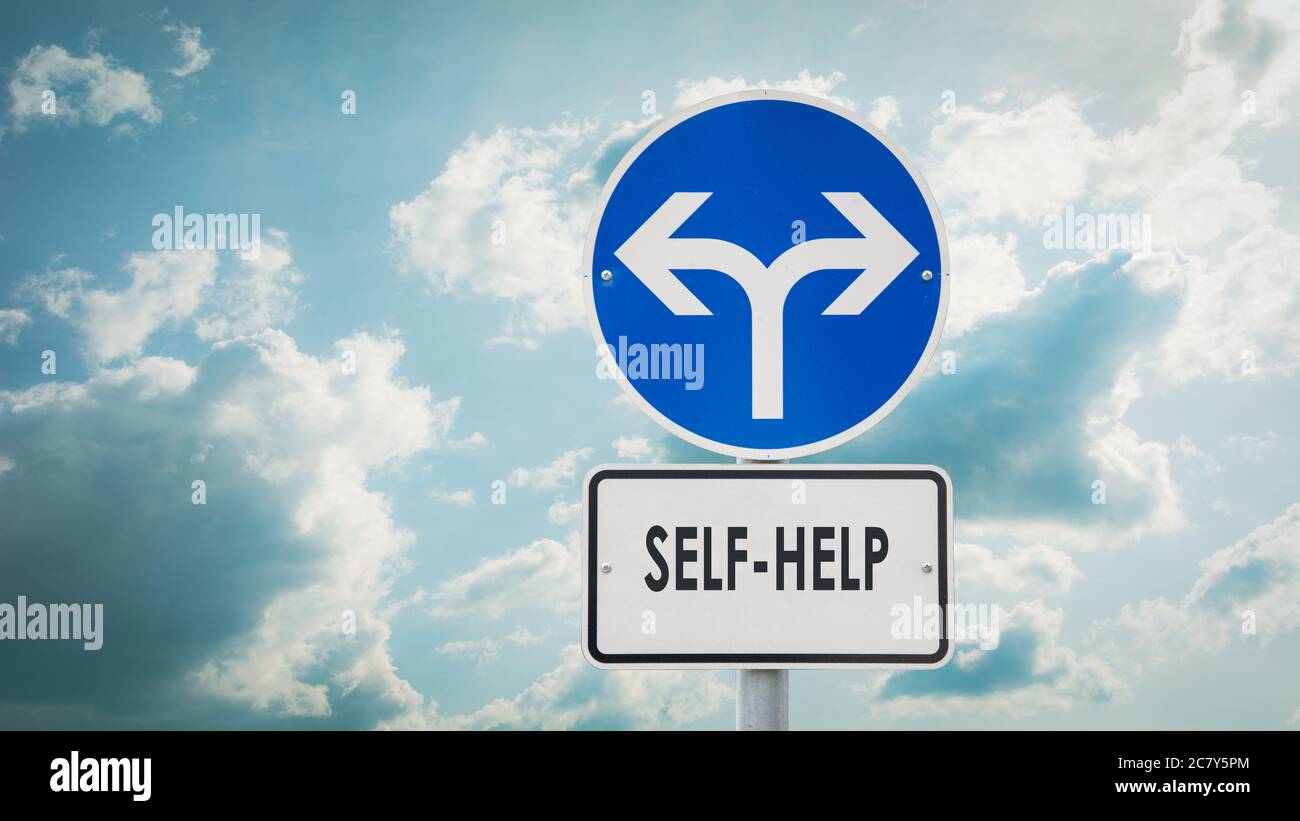 Street Sign the Direction Way to Self-Help Stock Photo - Alamy