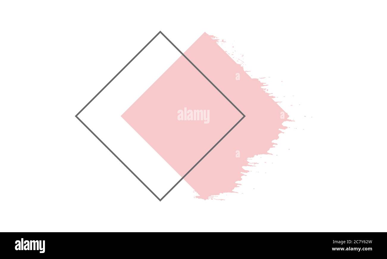 Abstract vector background with pink paintbrush stroke text box and ...