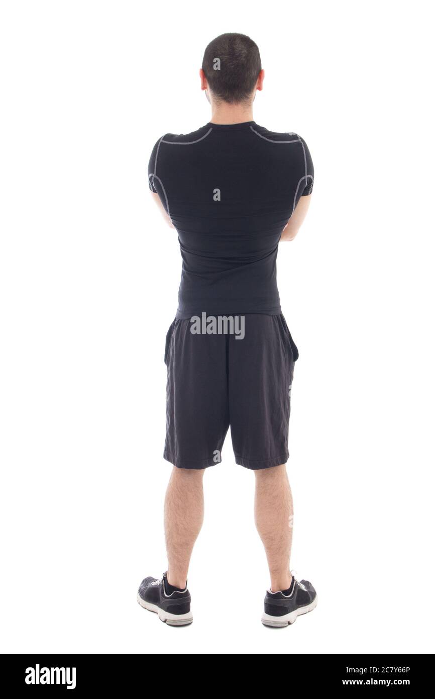 back view of sportsman isolated on white background Stock Photo - Alamy