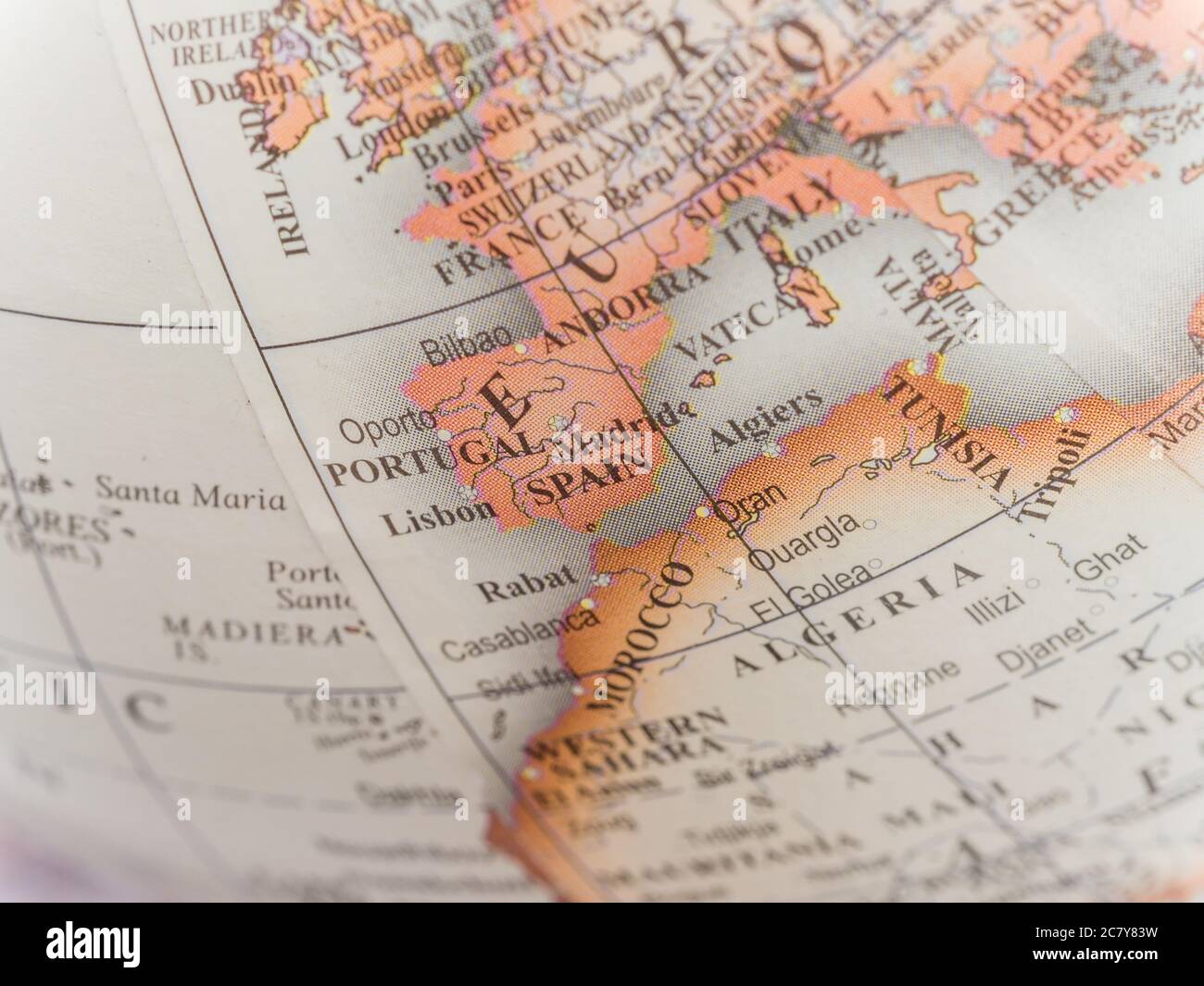 Closeup shot of the world map - great for background or wallpaper Stock ...