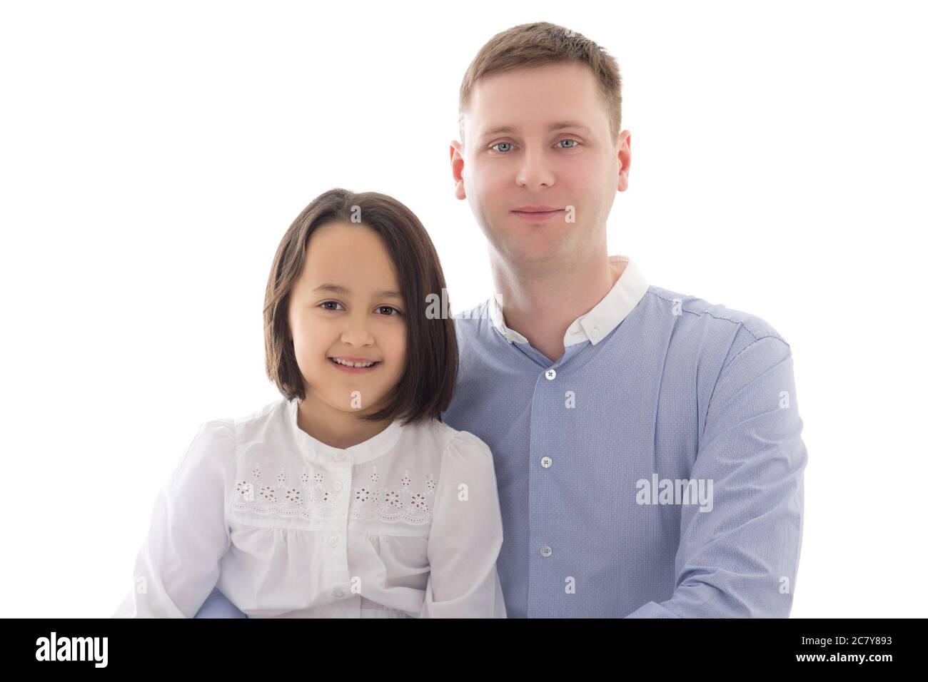 happy father and daughter isolated on white background Stock Photo - Alamy