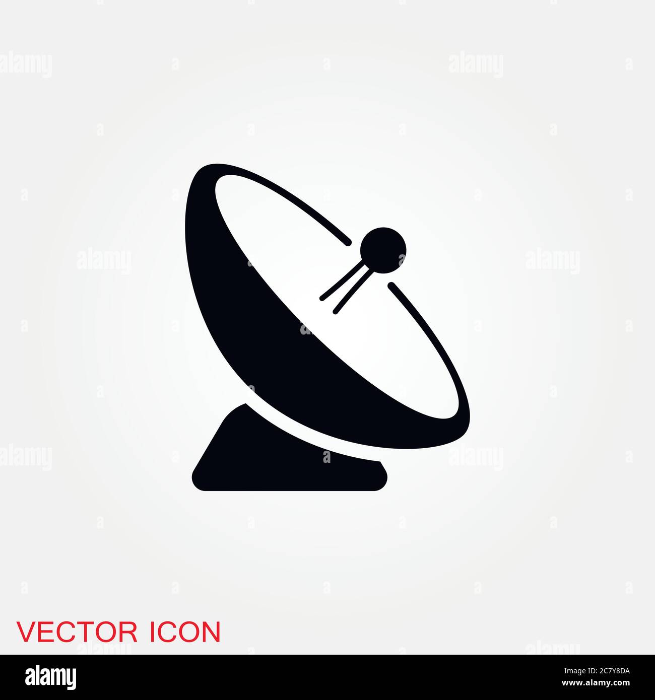 Antenna icon. Radar satellite dish - Vector icon Stock Vector Image ...