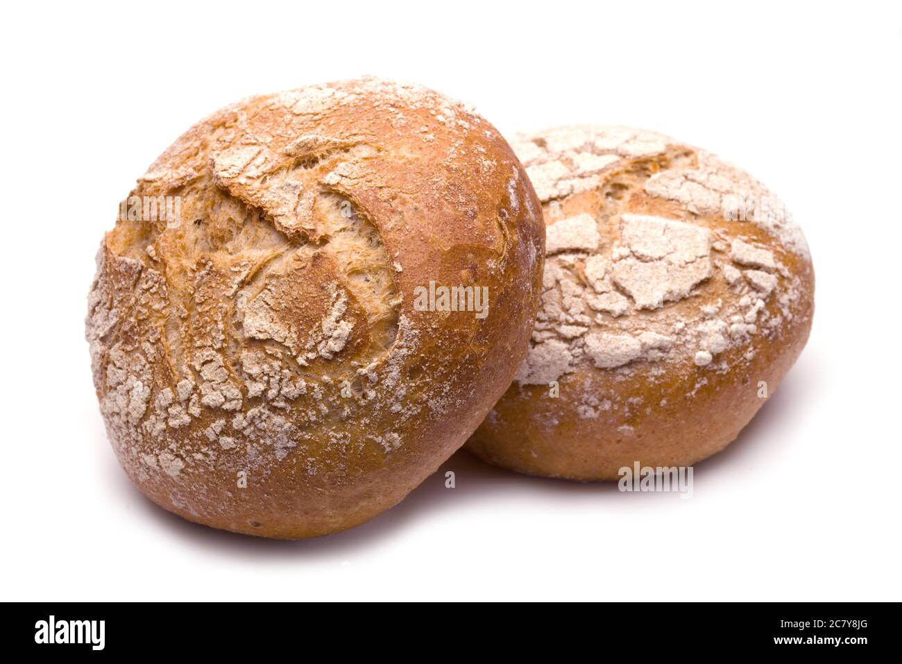 Fresh rye rolls isolated on white Stock Photo - Alamy