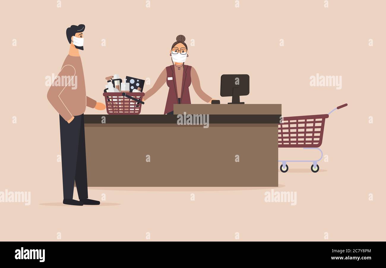 Senior employee supermarket Stock Vector Images - Alamy