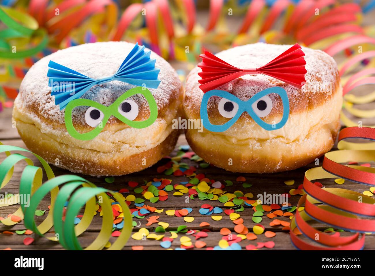 Carnival doughnuts with funny faces Stock Photo - Alamy