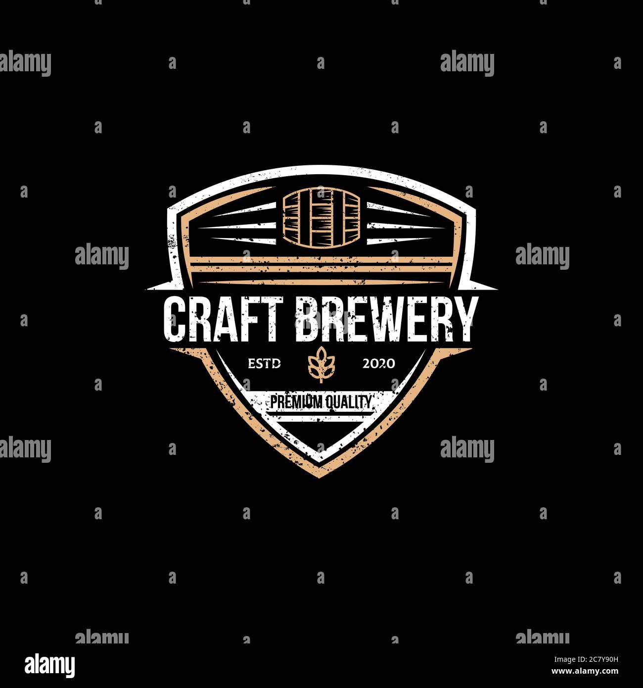 Premium Shield craft brewery logo design vector, best for brew house ...