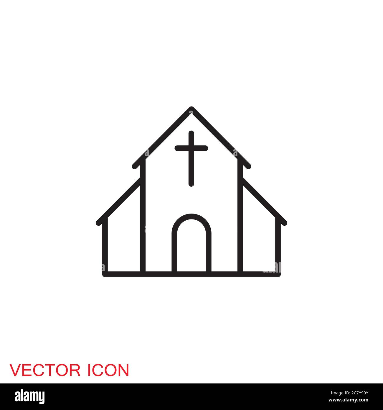 Church vector icons of religious christianity signs and symbols Stock ...