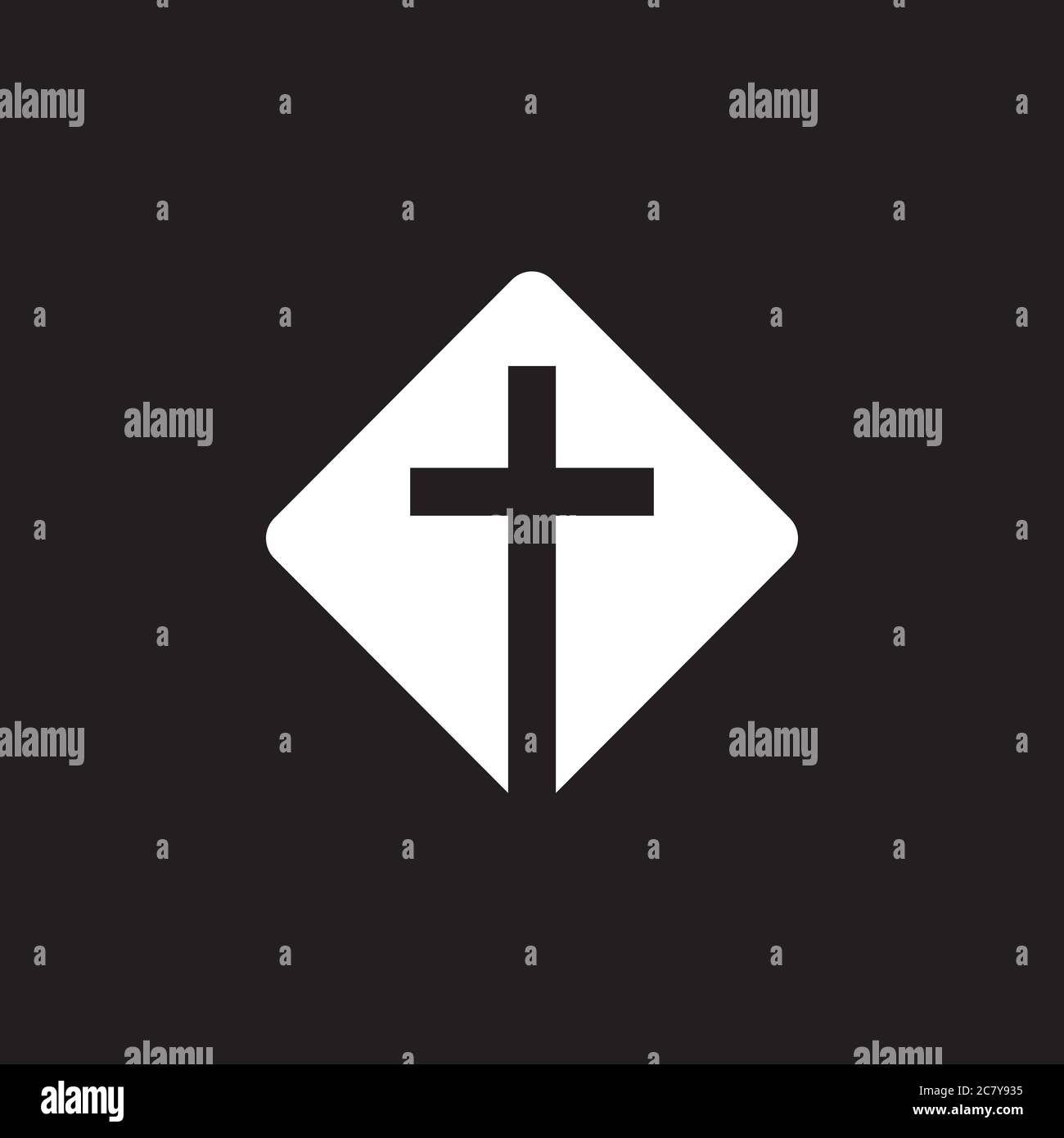 Church vector icons of religious christianity signs and symbols Stock ...