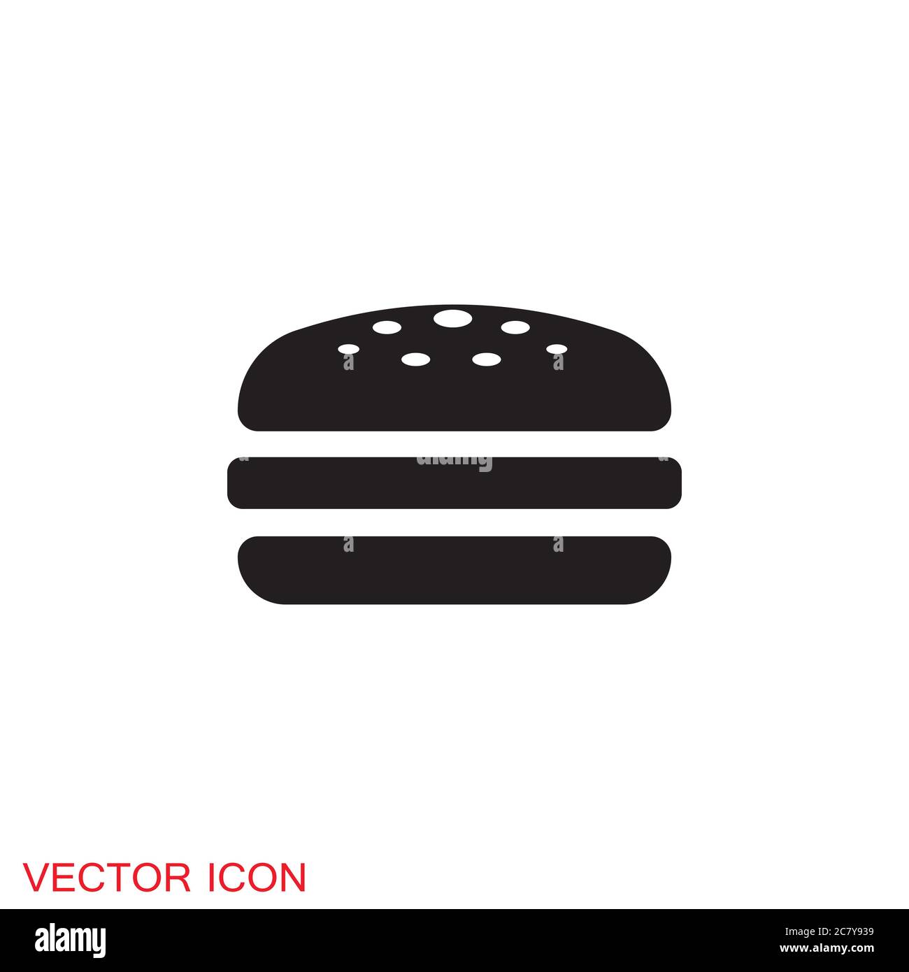Burger icon, flat design Hamburger web icon. vector illustration Stock ...