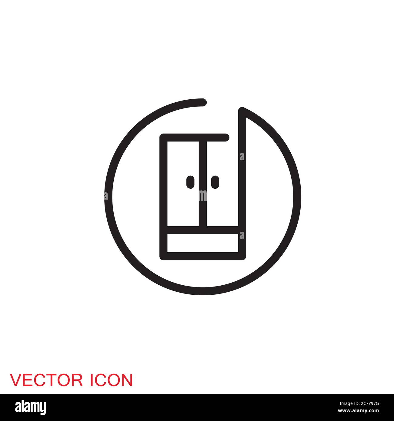 Cupboard icon, furniture and home decor icons. Vector illustration ...