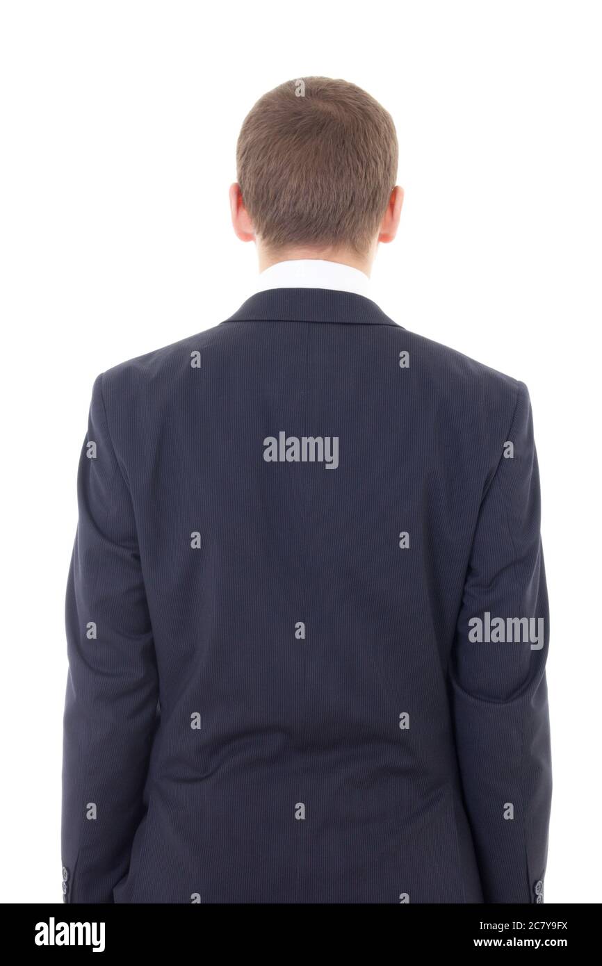 back view of business man isolated on white background Stock Photo - Alamy