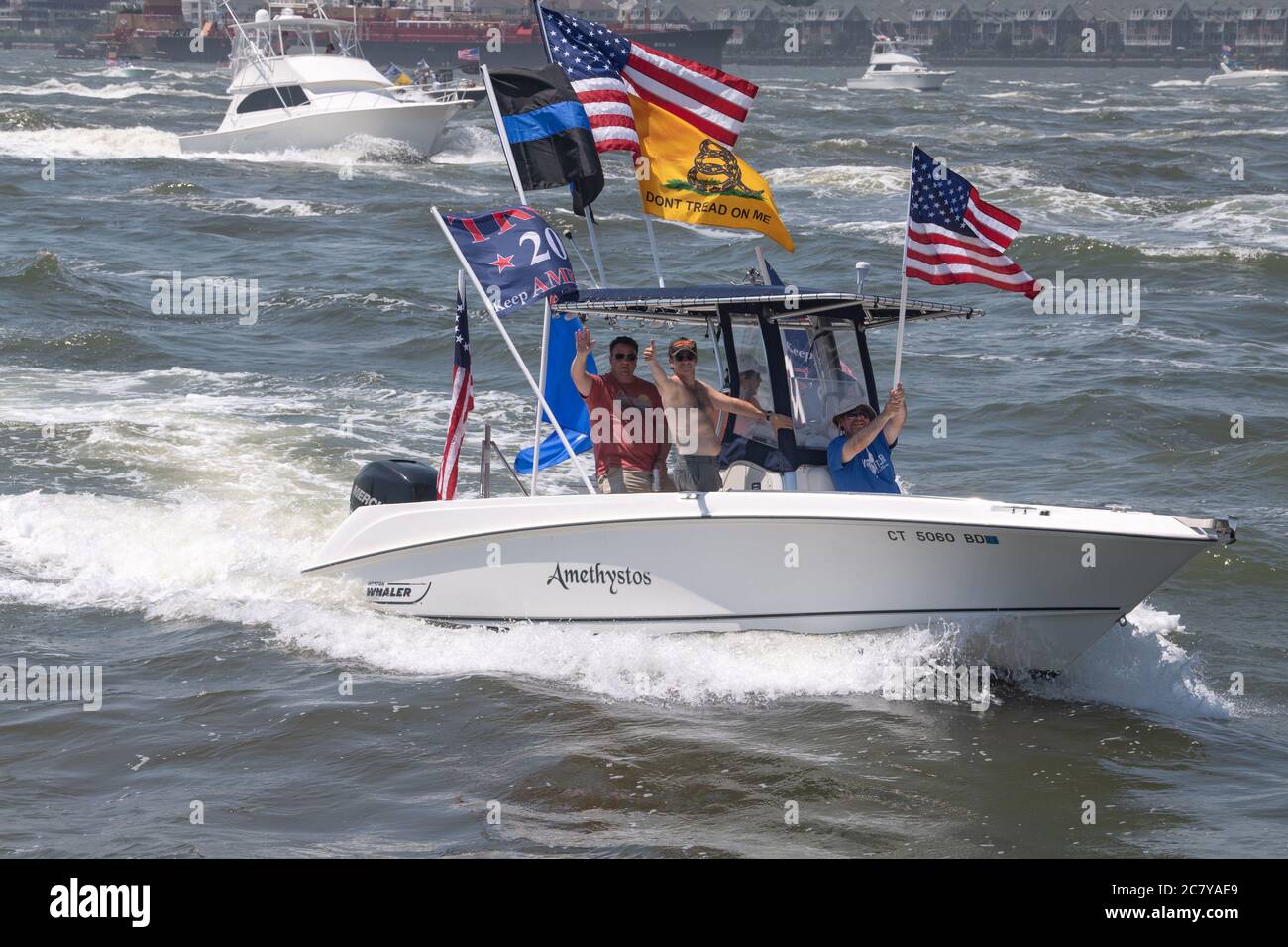 New York, United States. 19th July, 2020. One of the huge flotilla of ...