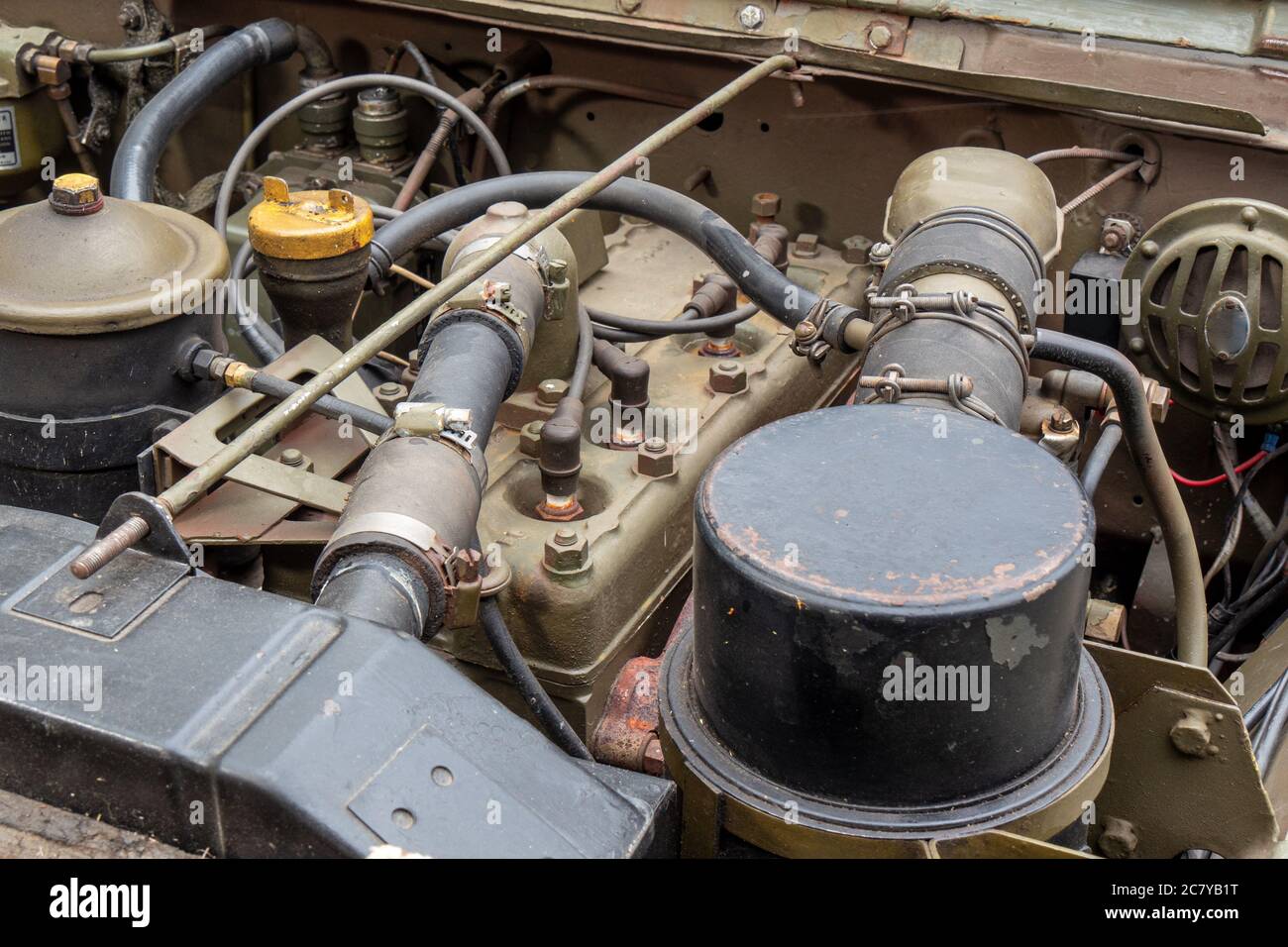 a Vintage WWII military vehicle engine Stock Photo - Alamy