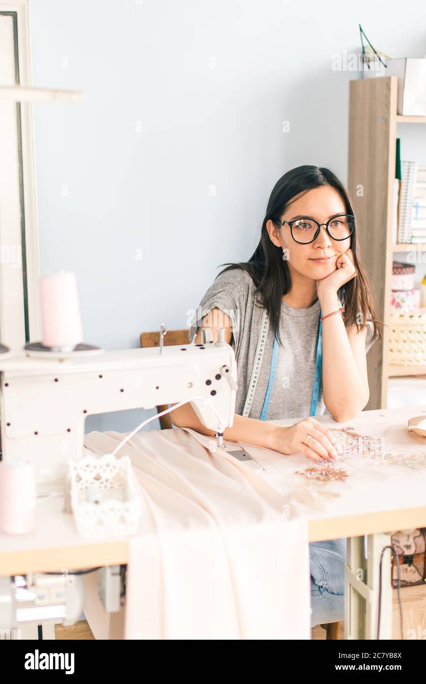 home office desk background, Desk Dressmaker ,Workplace of seamstress ...