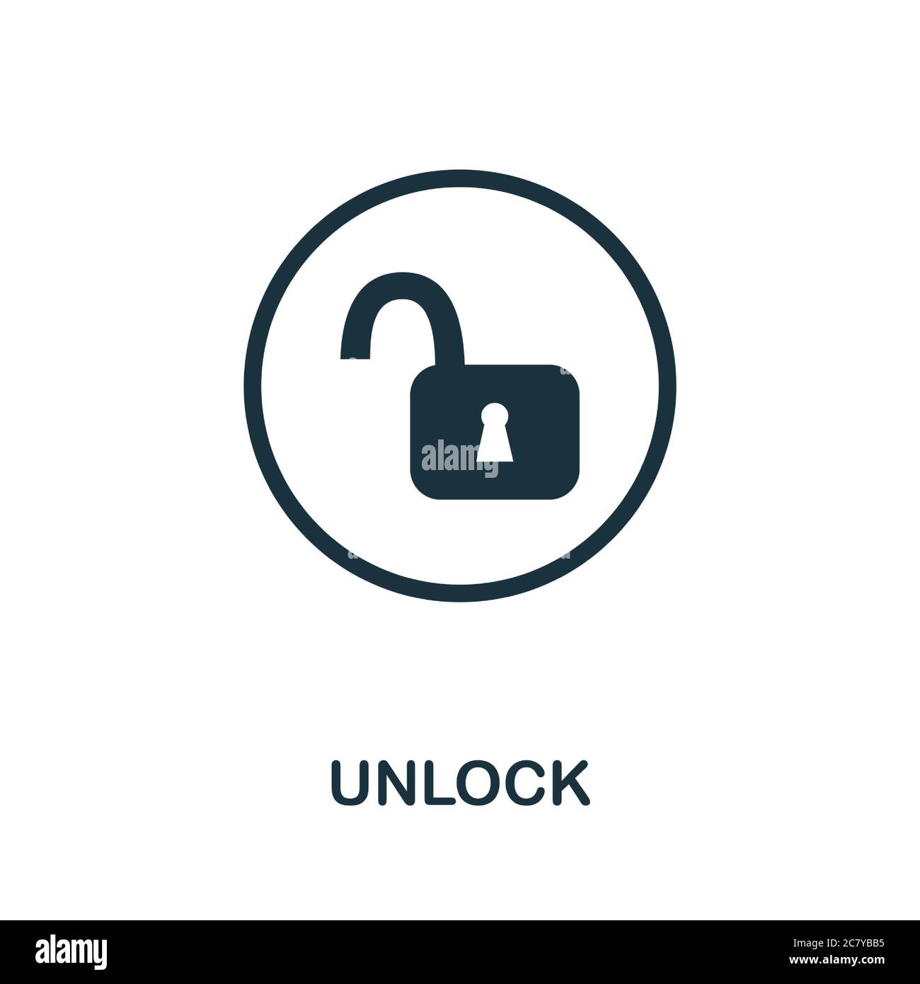 Unlock icon. Simple element from internet security collection. Creative ...
