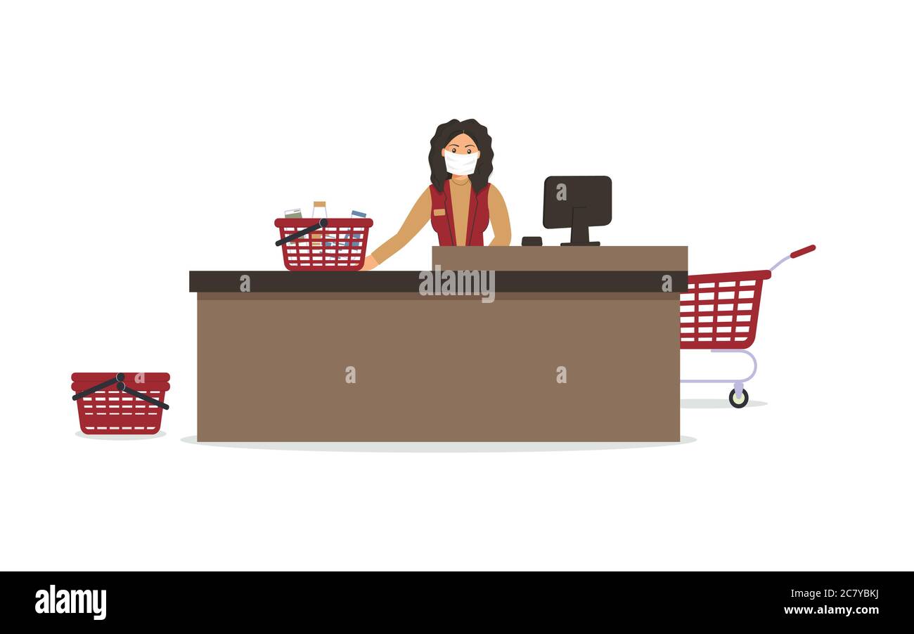 Lady behind register Stock Vector Images - Alamy