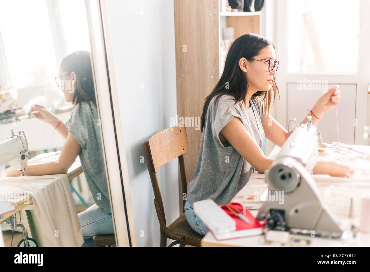 home office desk background, Desk Dressmaker ,Workplace of seamstress ...