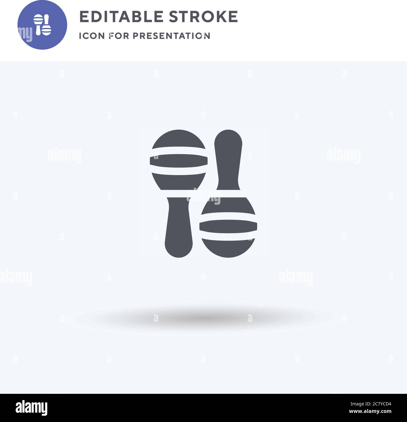 Maracas icon vector, filled flat sign, solid pictogram isolated on ...