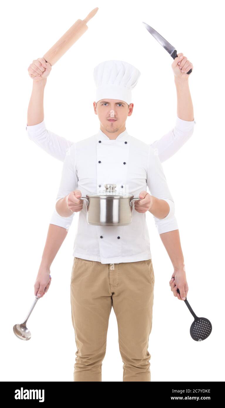 Man saucepan in hands Cut Out Stock Images & Pictures - Alamy