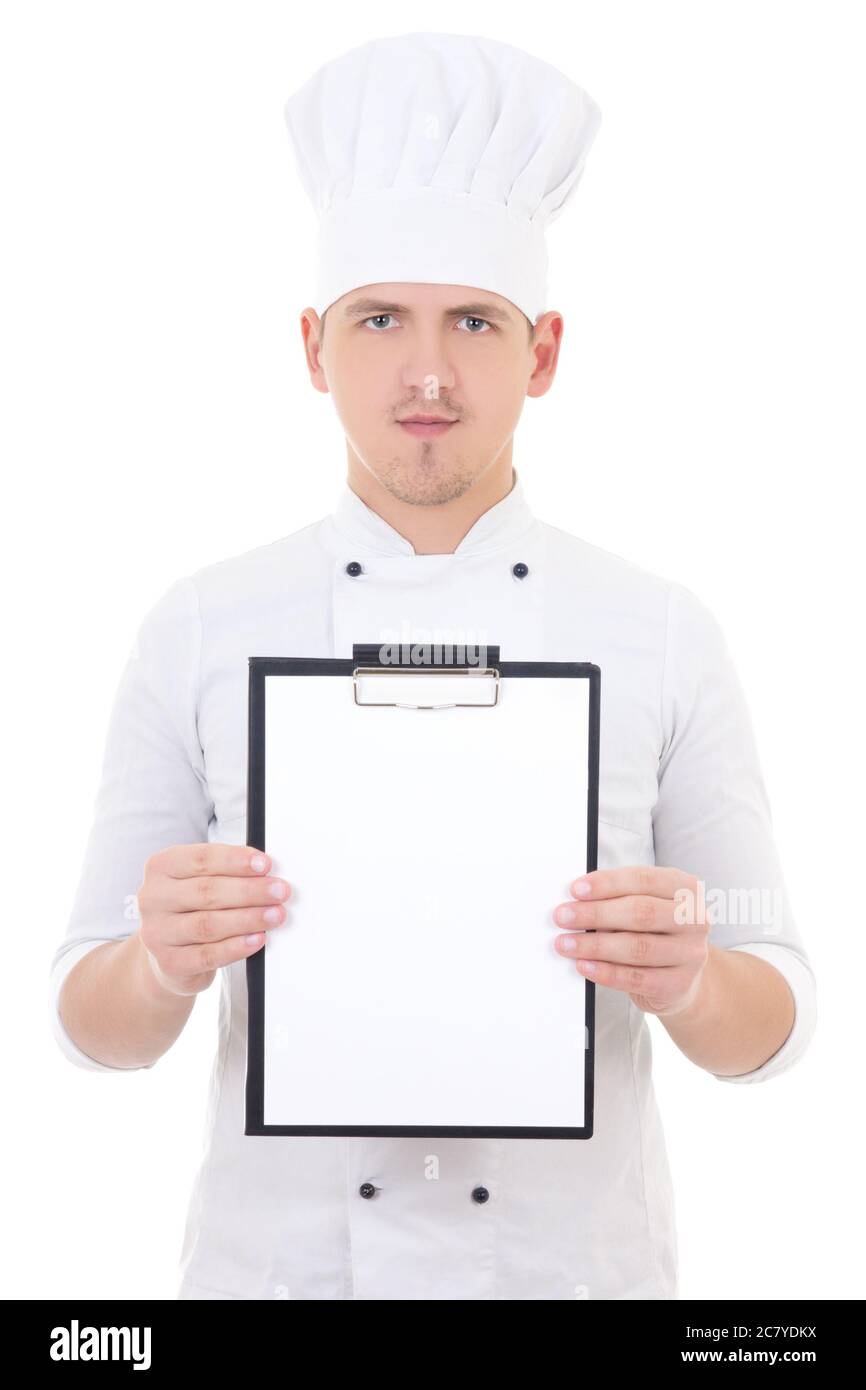 Chef showing clipboard empty blank hi-res stock photography and images ...