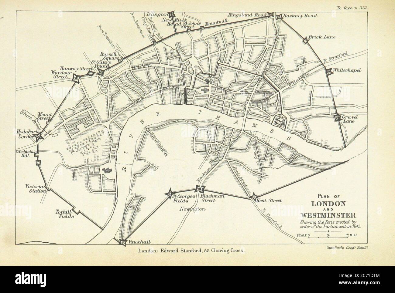 Old map london compass hi-res stock photography and images - Alamy