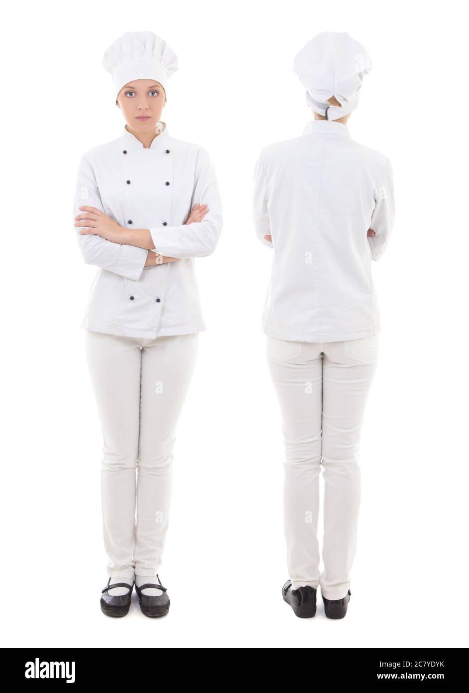 Young girl cooking rear view Cut Out Stock Images & Pictures - Alamy