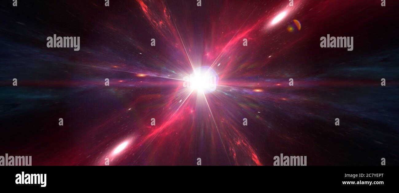 3D rendering illustration of a futuristic background with colorful ...