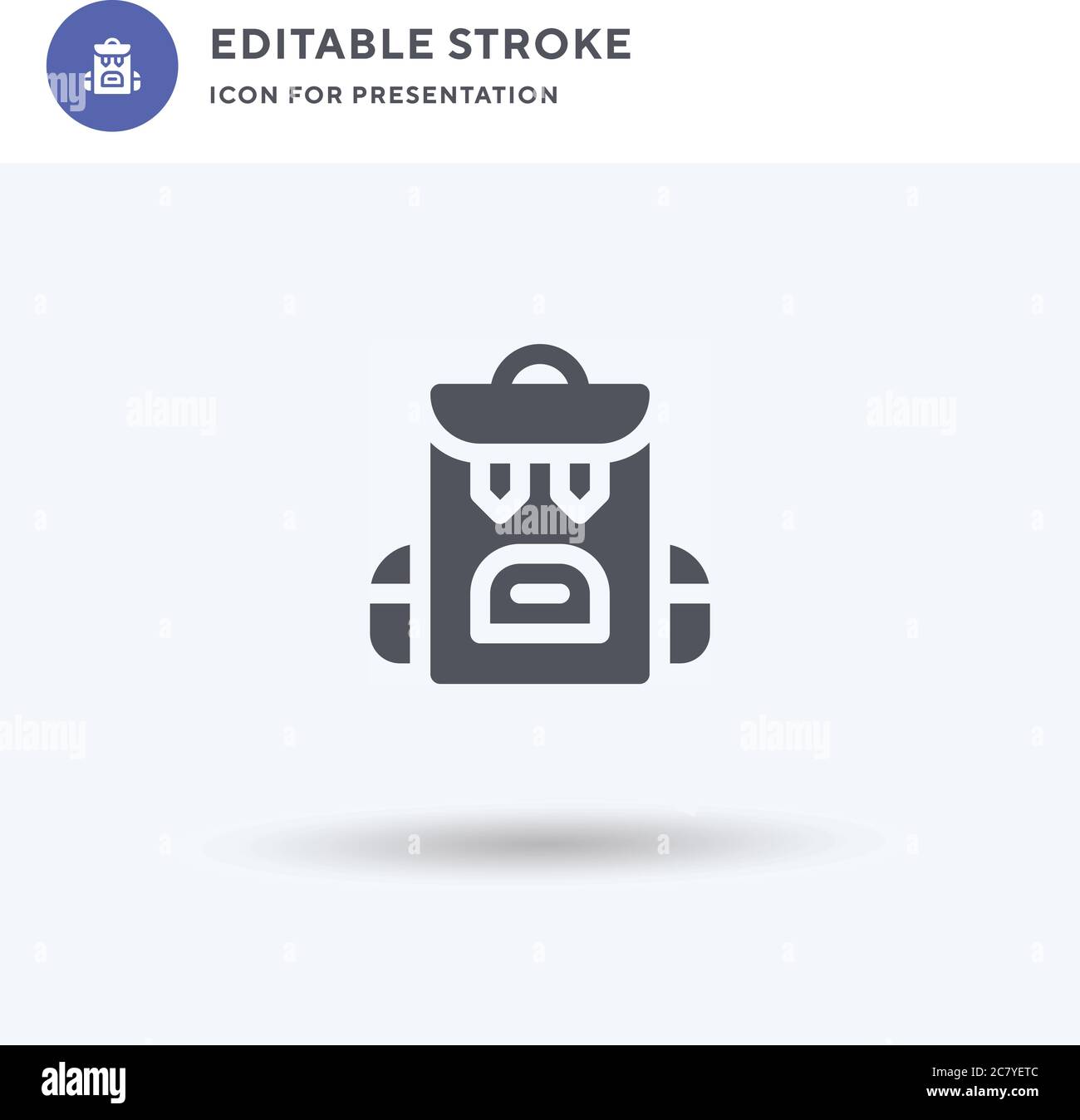 Backpack icon vector, filled flat sign, solid pictogram isolated on ...