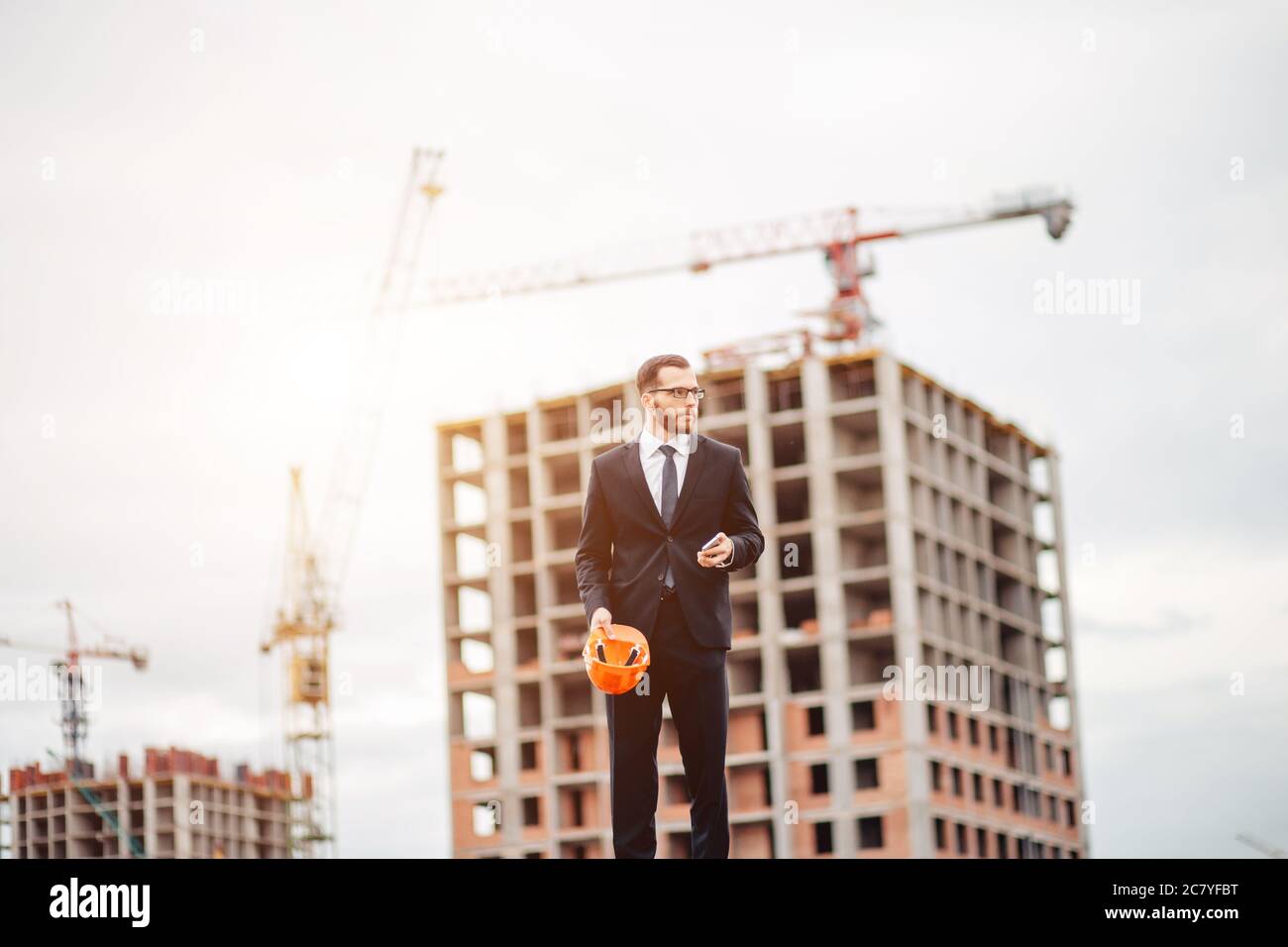 Portrait Of Construction Worker On Building Site Stock Photo - Alamy