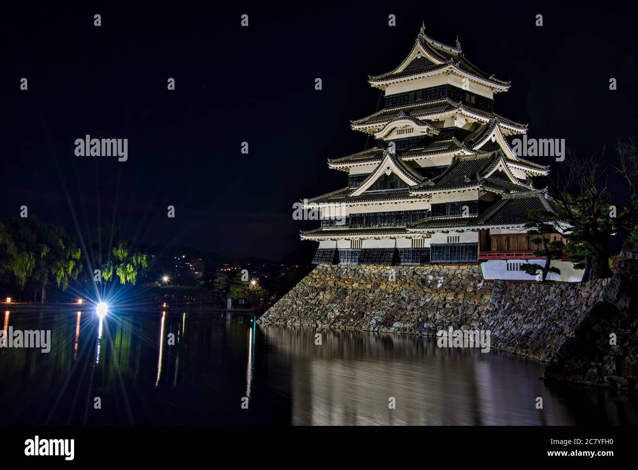 Night photo of Matsumoto Castle, one of Japan's premier historic ...