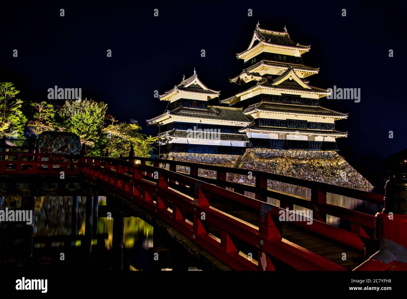 Night photo of Matsumoto Castle, one of Japan's premier historic ...