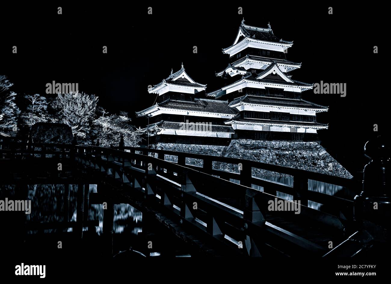 Night photo of Matsumoto Castle, one of Japan's premier historic ...