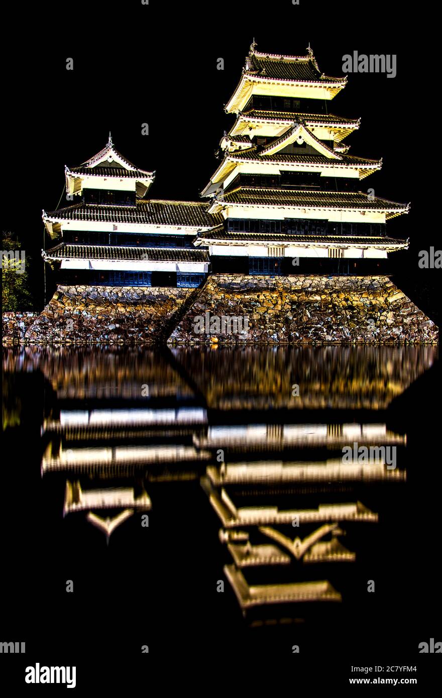 Night photo of Matsumoto Castle, one of Japan's premier historic ...