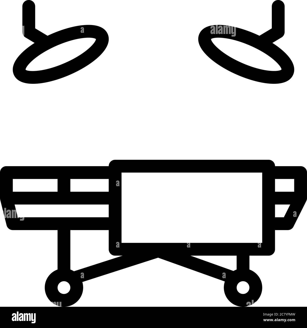 surgical table icon vector outline illustration Stock Vector Image ...