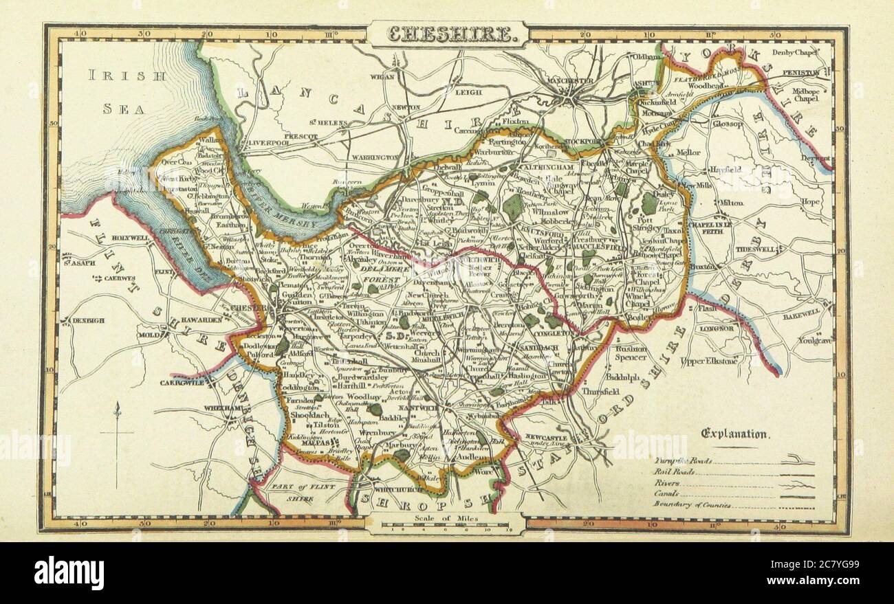 Antique map english counties hi-res stock photography and images - Alamy