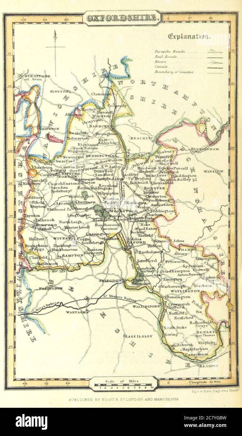 Antique map english counties hi-res stock photography and images - Alamy