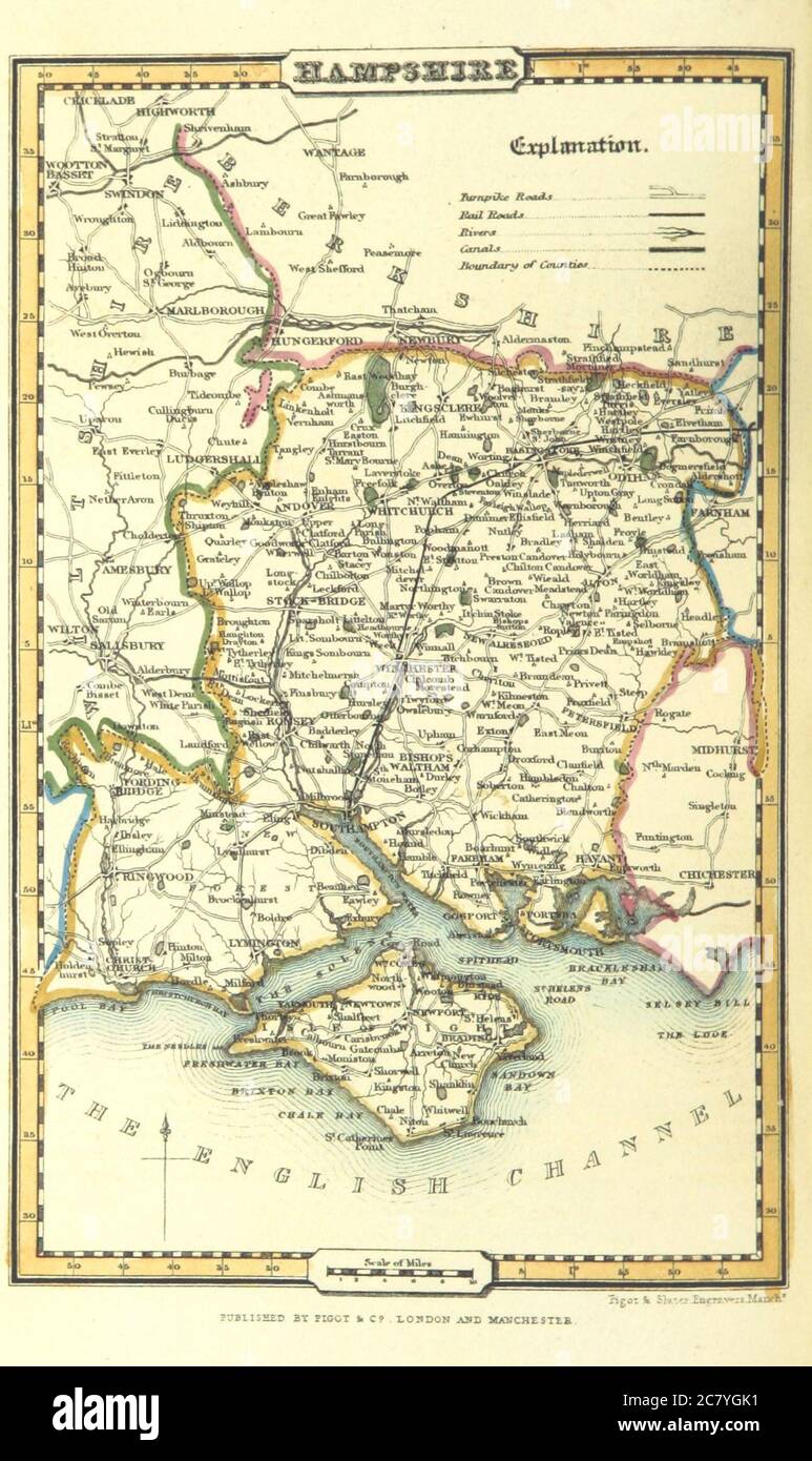 Antique map english counties hi-res stock photography and images - Alamy