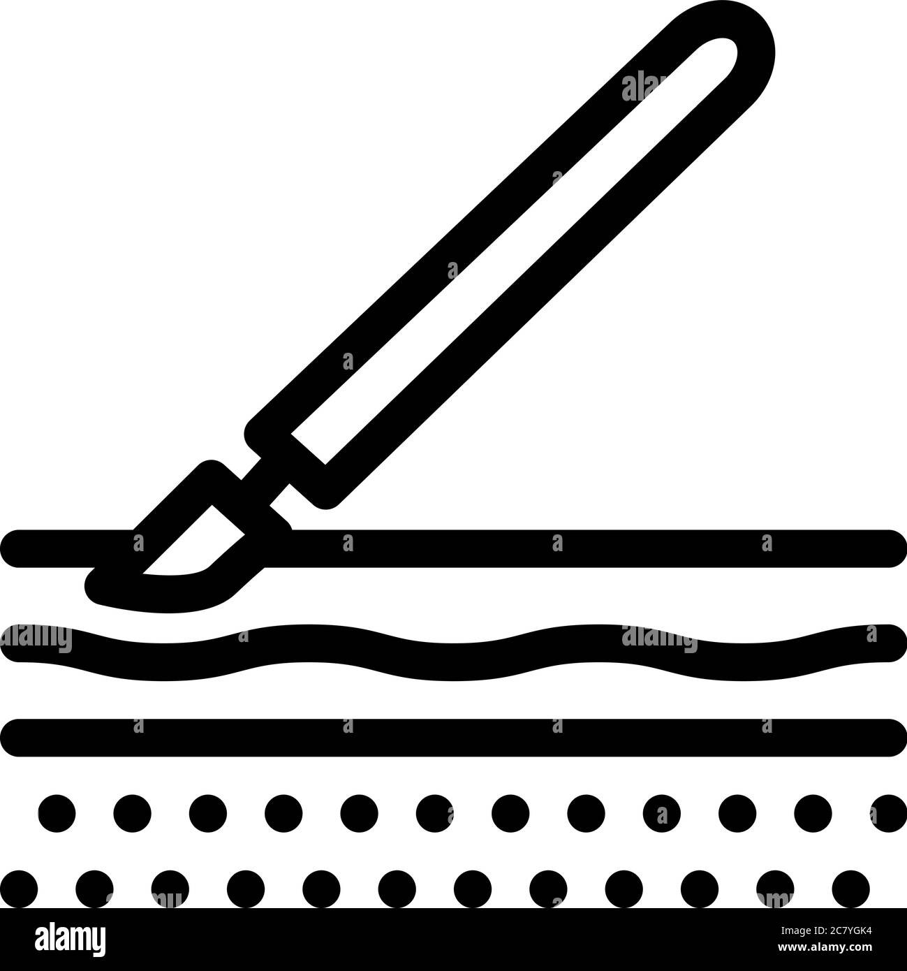 surgical incision icon vector outline illustration Stock Vector Image ...