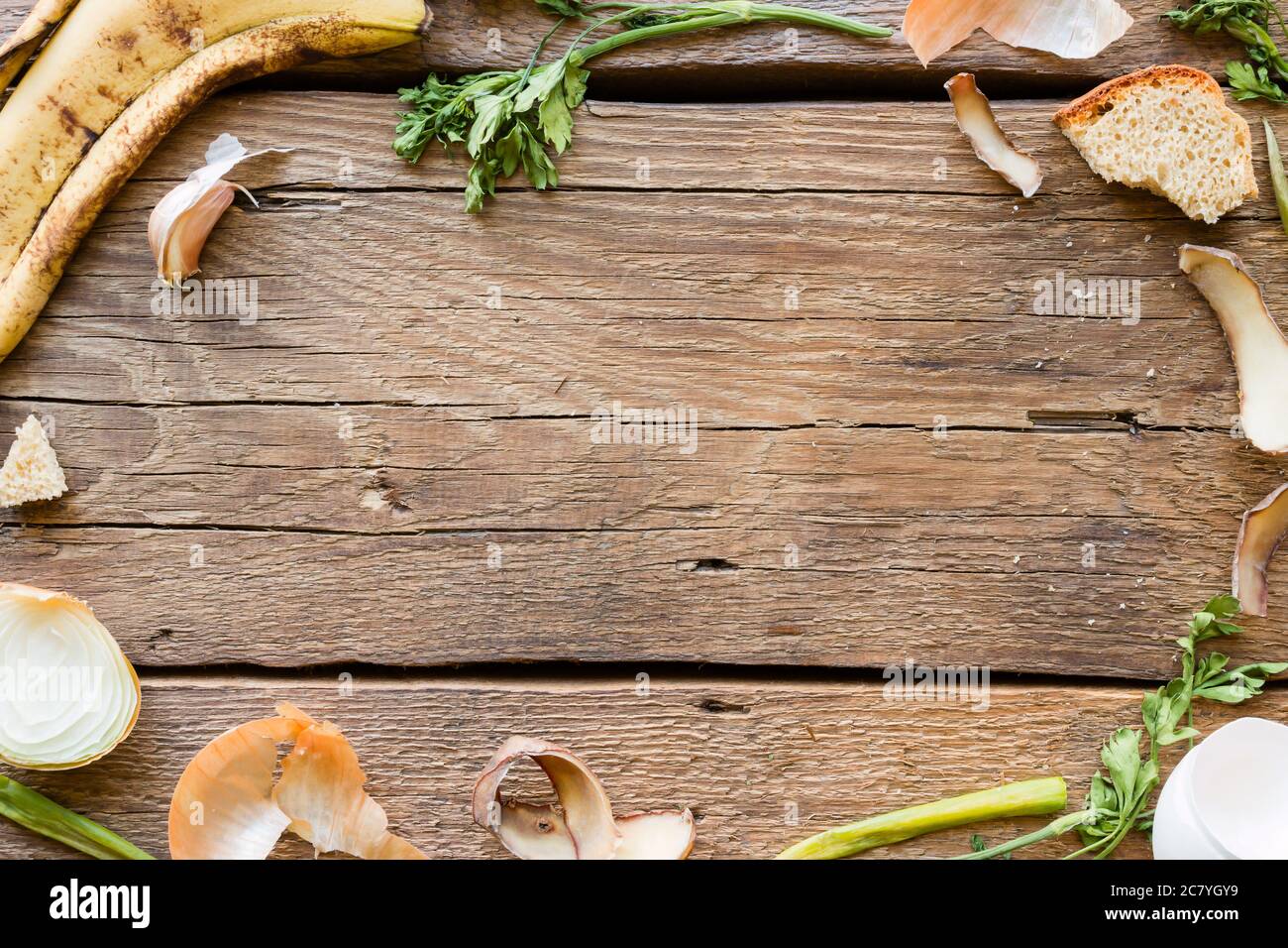 A frame with space for text from food waste mockup Stock Photo - Alamy