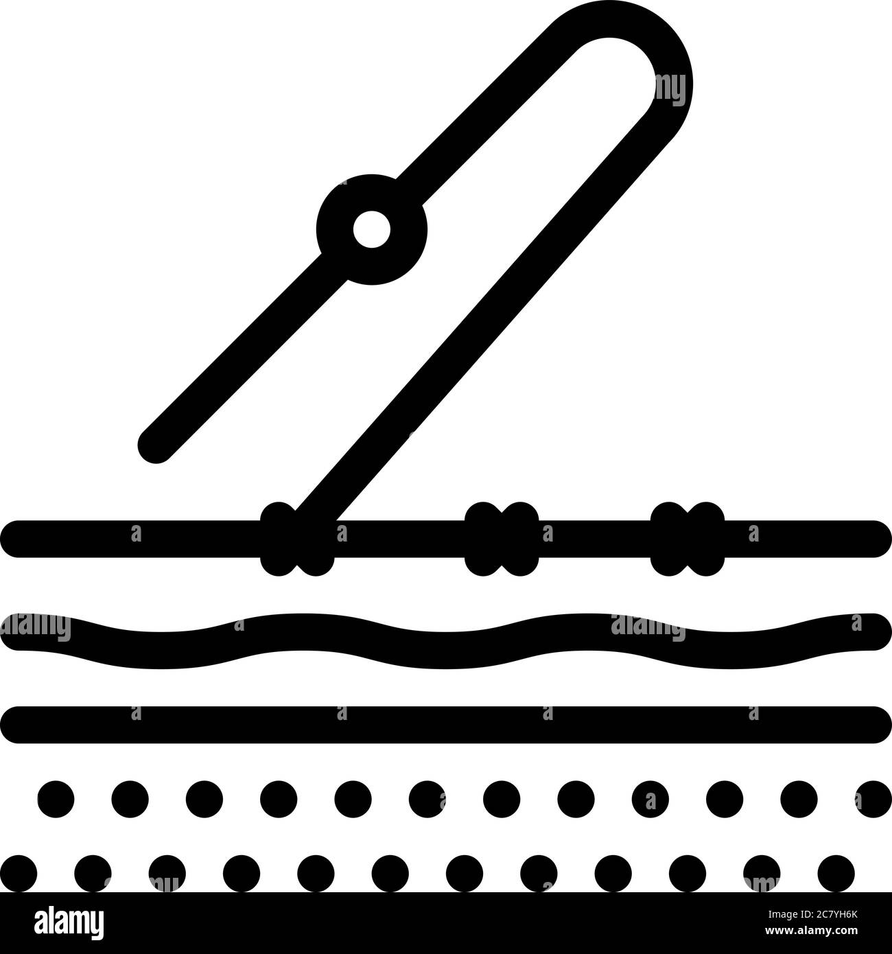 stitching of surgical incision icon vector outline illustration Stock ...