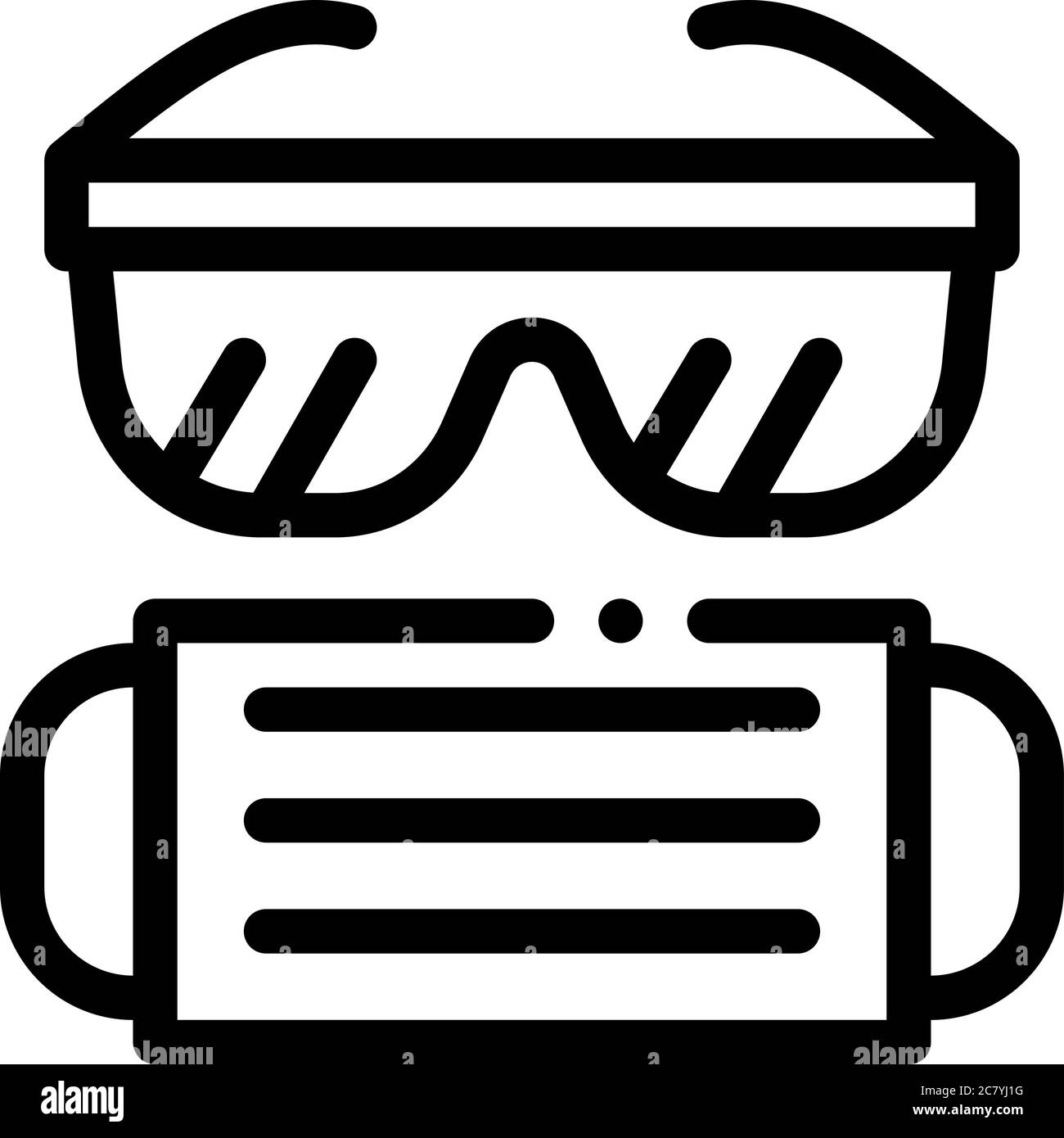surgeon facial mask and glasses icon vector outline illustration Stock ...