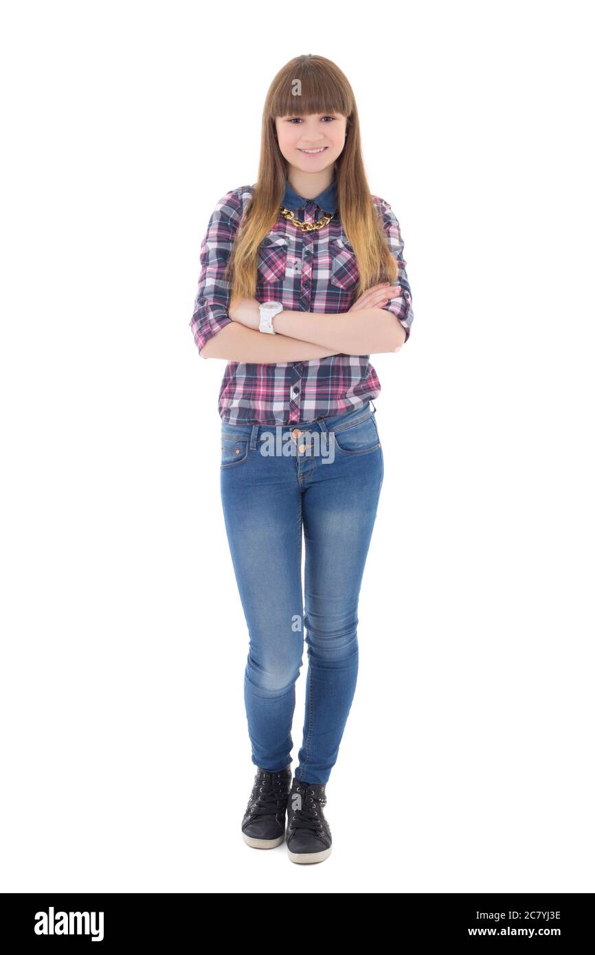 teenage girl isolated on white background Stock Photo - Alamy