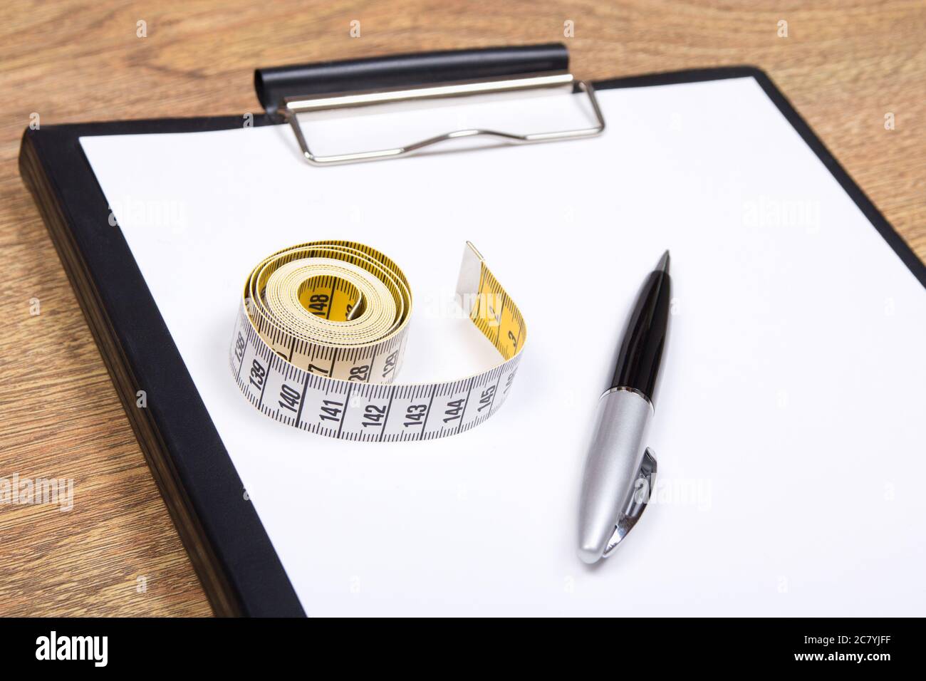 Clipboard pen measure tape hi-res stock photography and images - Alamy