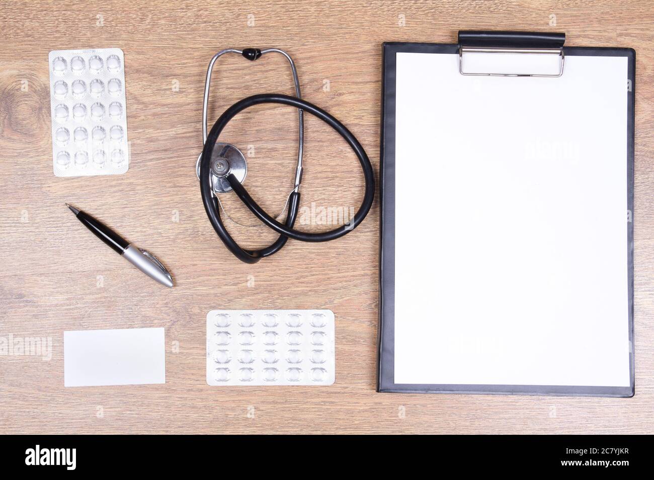 doctor tools and office supplies on the desktop Stock Photo - Alamy