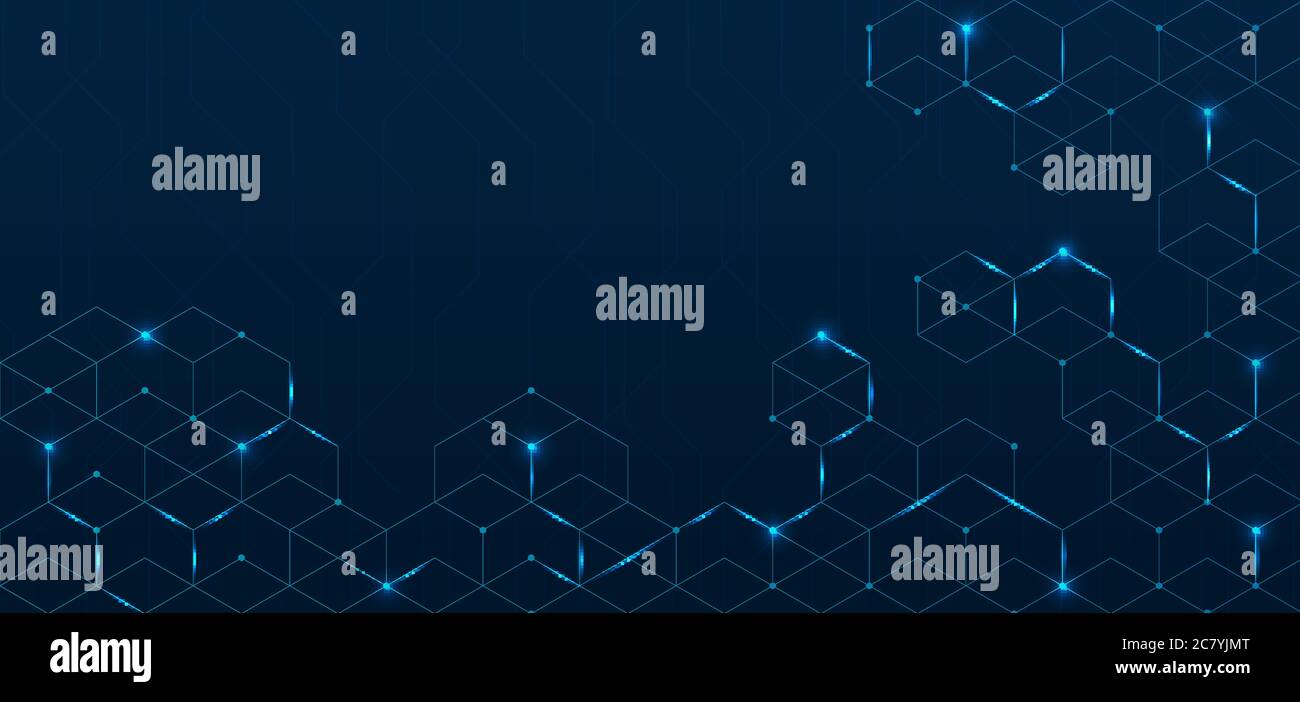 Technology line pattern hexagon shape design with space for content ...