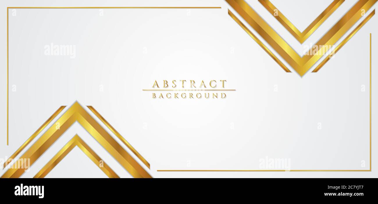 Luxury gold geometric overlap shape frame design white premium style ...