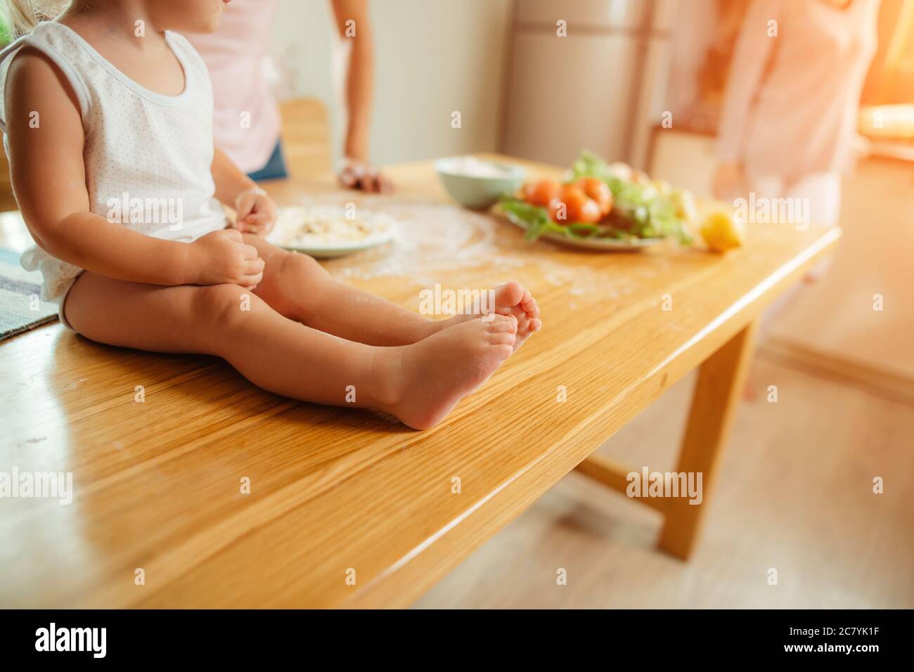 childhood, babyhood and people concept - happy little baby girl sitting ...