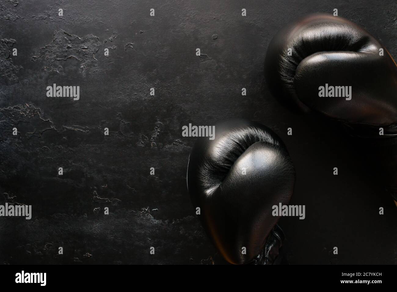boxing gloves on a black background with space for text Stock Photo - Alamy