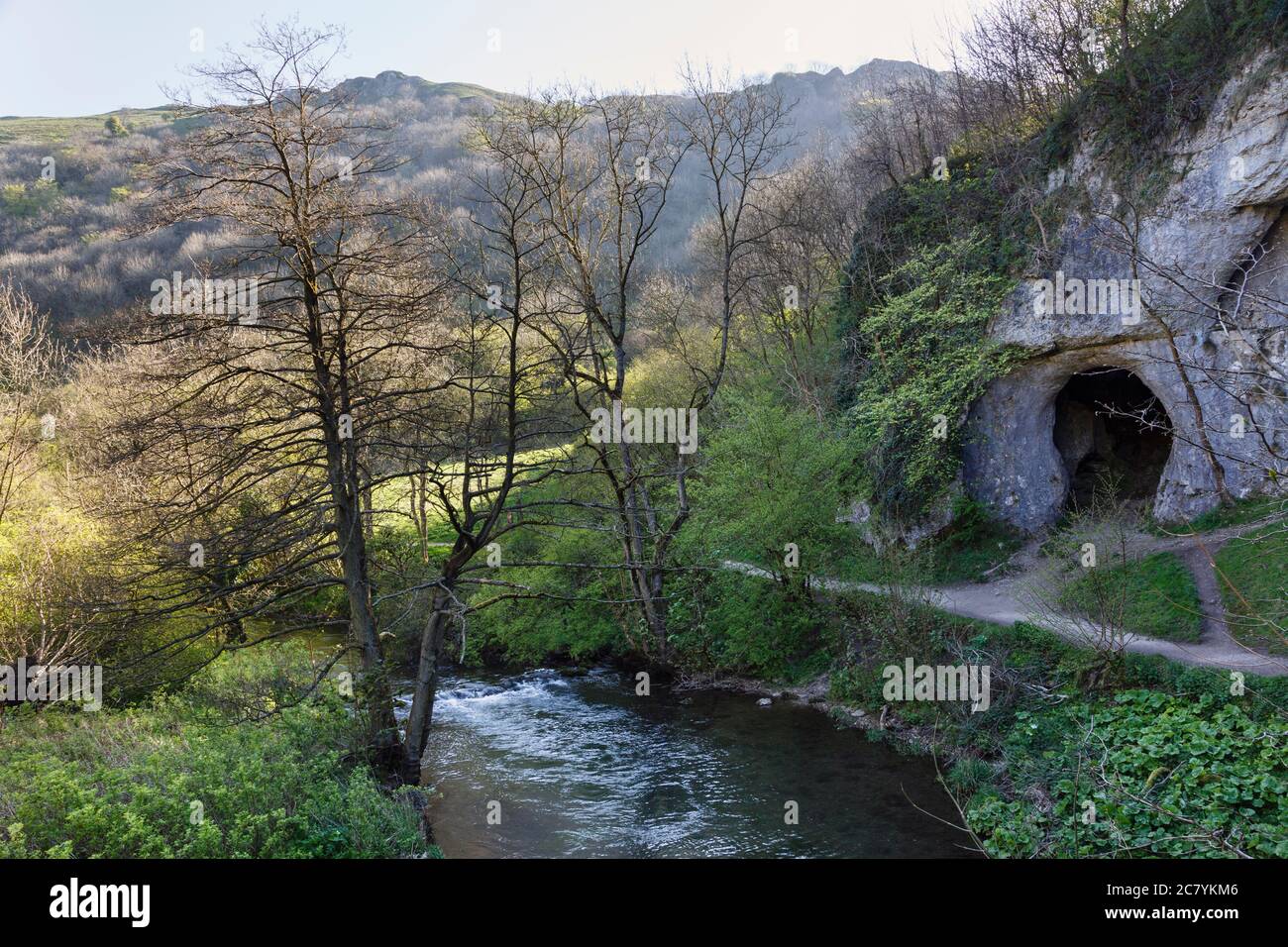 River Dove at Dove Holes Cave, Dovedale, Peak District National Park ...